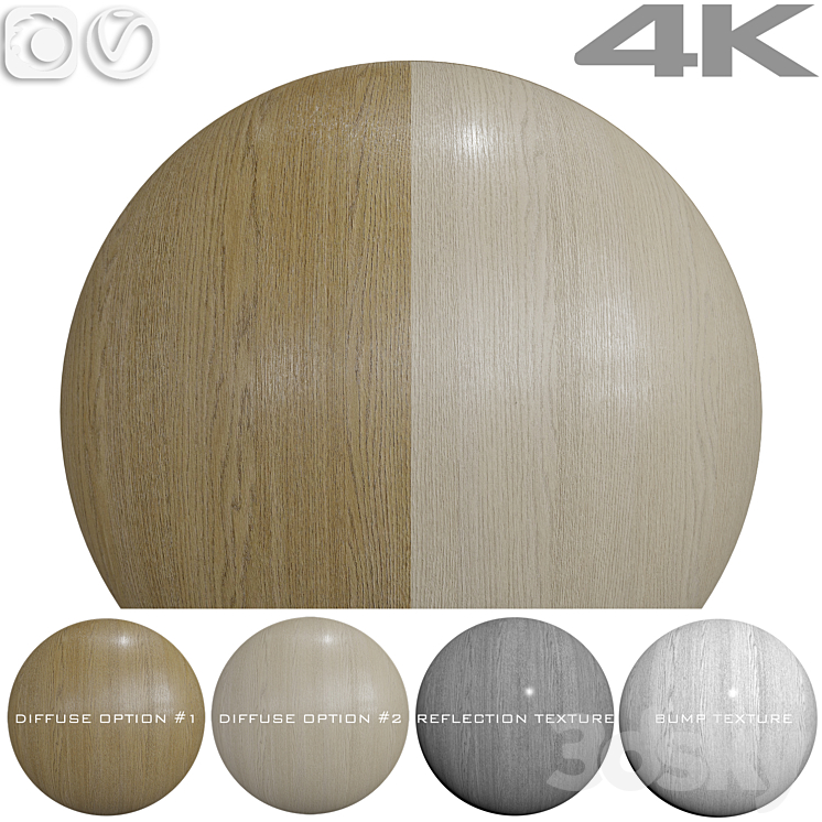 Seamless textures - OAK - Wood - 3D model