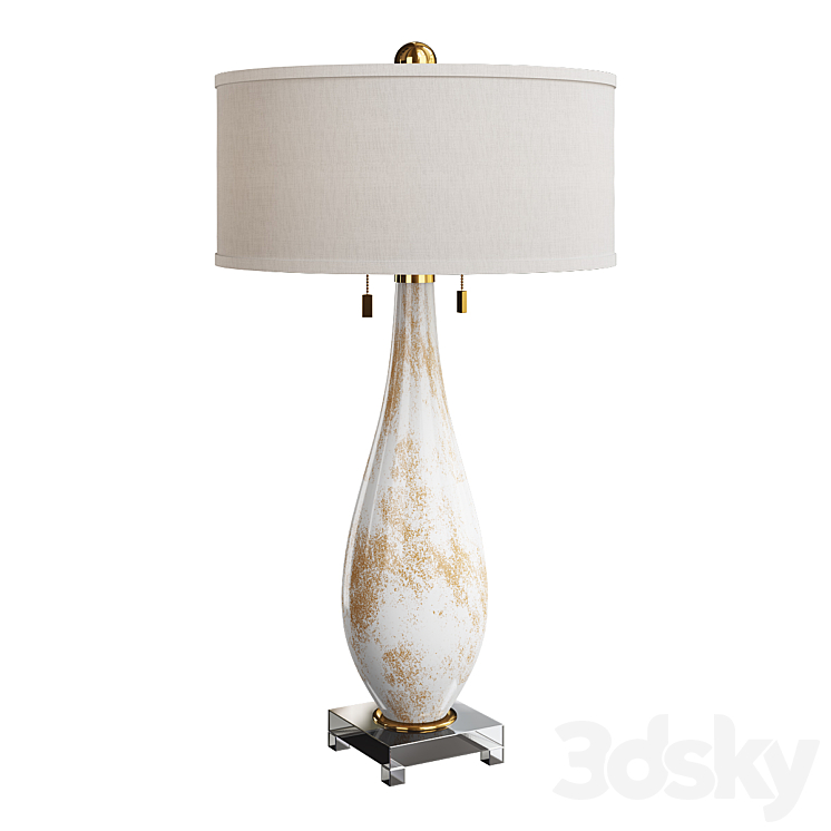 Uttermost cardoni white glass table lamp - Table lamp - 3D model