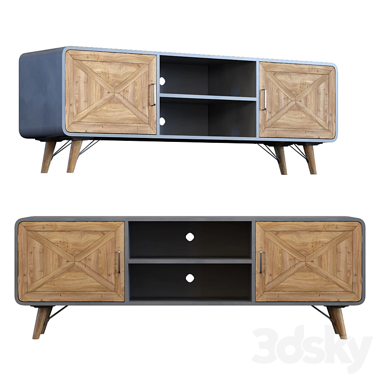 Lowboard X Factory 2 Doors 160 - Sideboard & Chest of drawer - 3D model