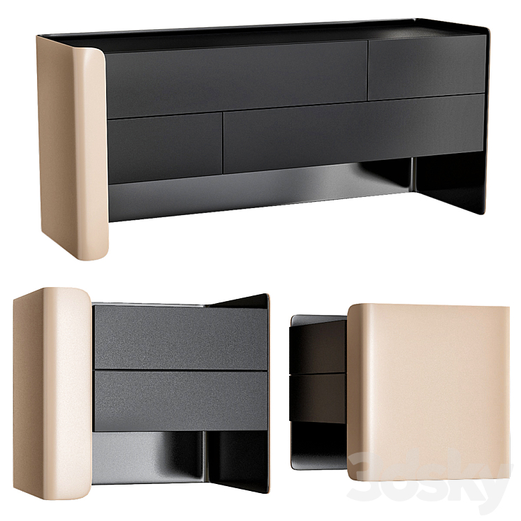 Poliform CHLOE - Sideboard & Chest of drawer - 3D model