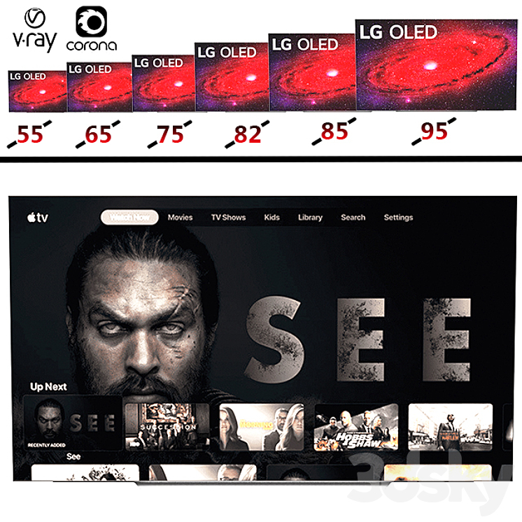 LG CX 65 4K Smart OLED 2021 / LG OLED65CXRLA - TV - 3D model