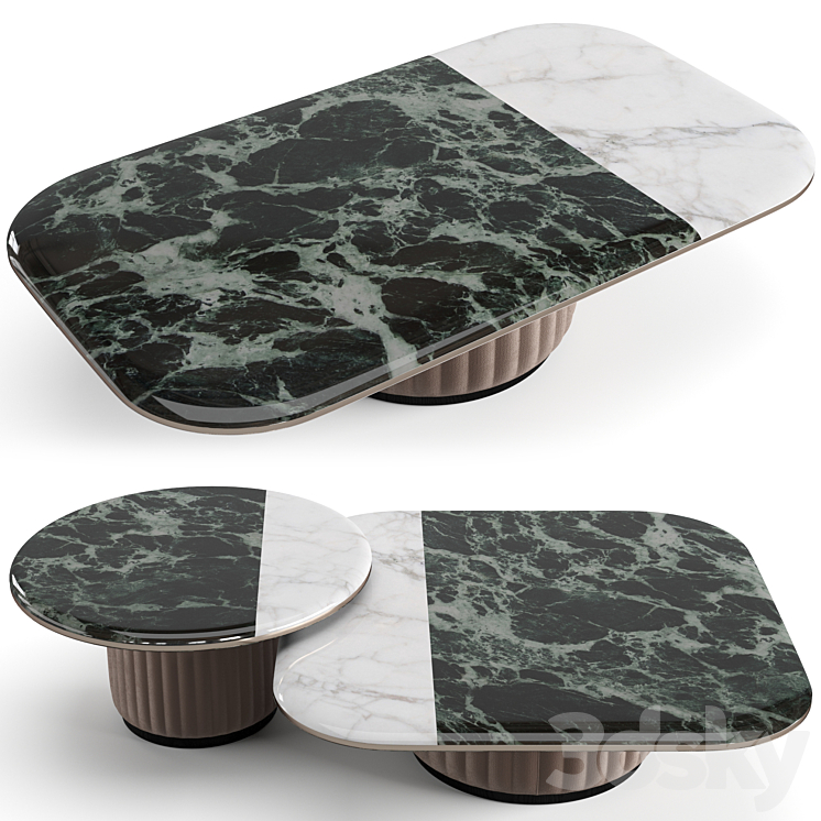 Visionnaire Miller low table set - Table - 3D model