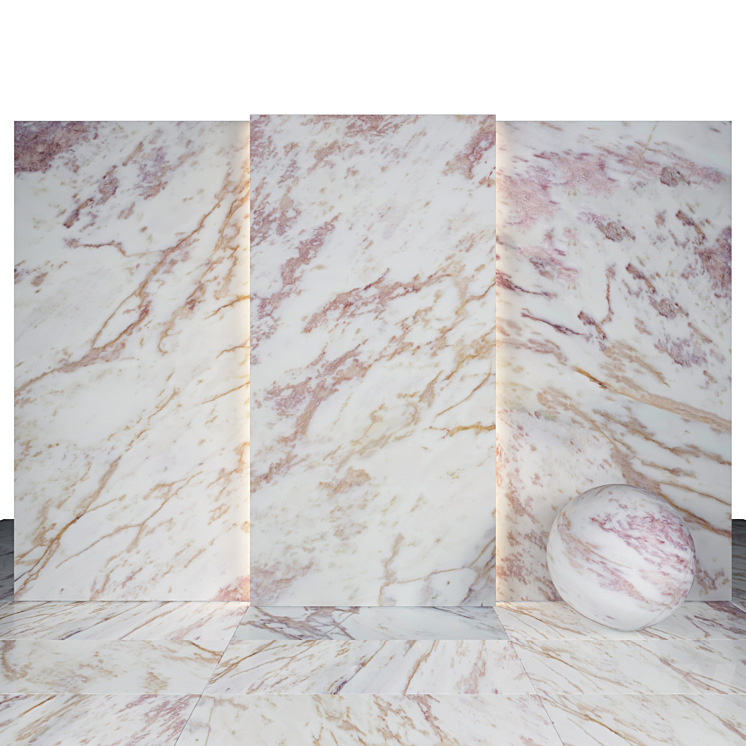 Pink yellow marble - Stone - 3D model