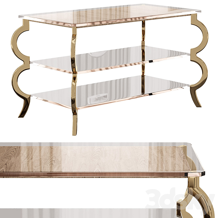 Kellie Lacquered 3-Tier Side Table - Horchow - Table - 3D model