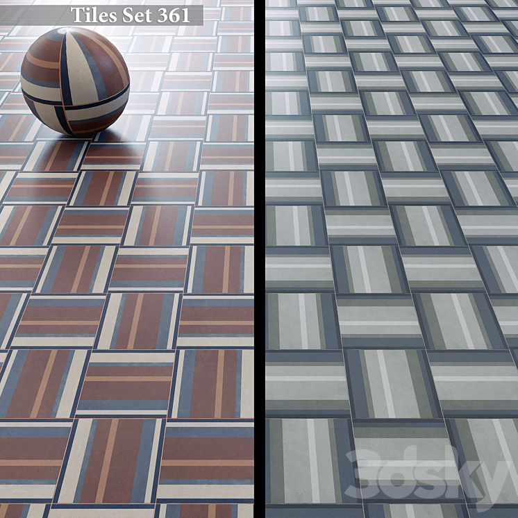 Tiles set 361 - Tile - 3D model