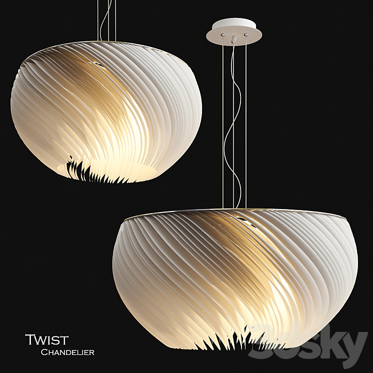 Twist chandelier - Pendant light - 3D model