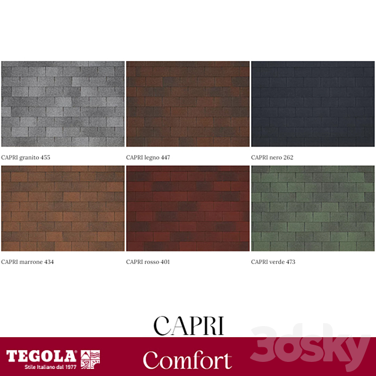 OM Seamless texture of TEGOLA shingles. COMFORT category. CAPRI ...