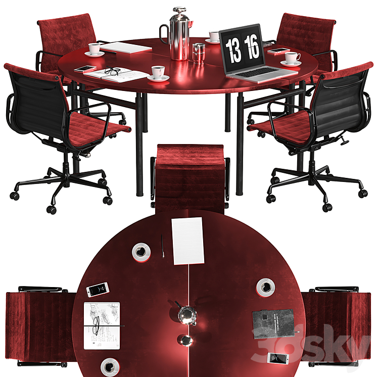 copper conference table - Office furniture - 3D model