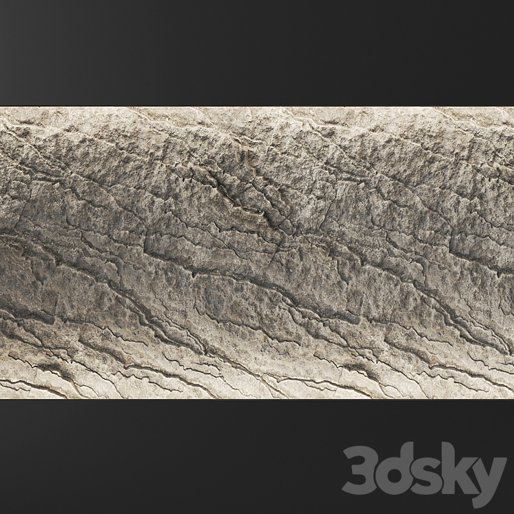 Clif gray wall texture - Stone - 3D model