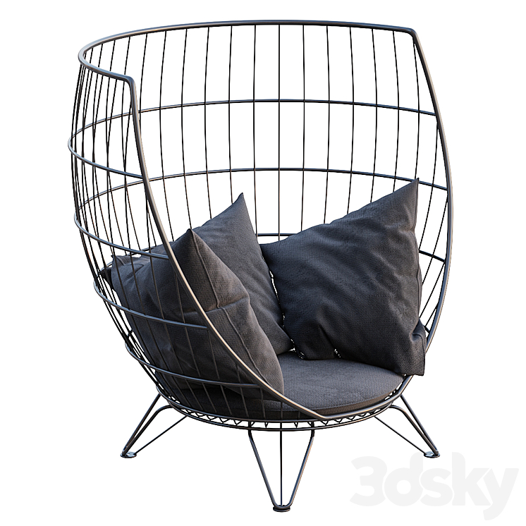 AVE Nola - Big & Small Basket Chair - Arm chair - 3D model