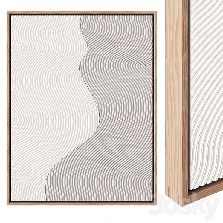 Abstract plaster painting - Frame - 3D model