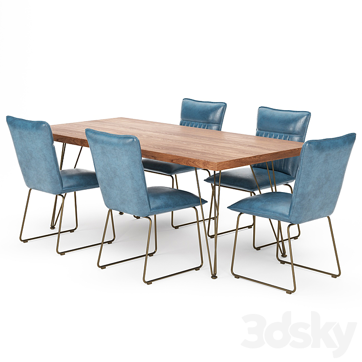 Dining Table 113 - Table + Chair - 3D model