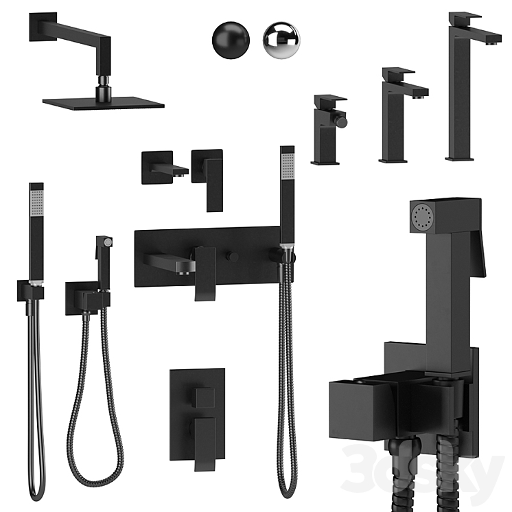 Paffoni Elle black matt and chrome - Faucet - 3D model