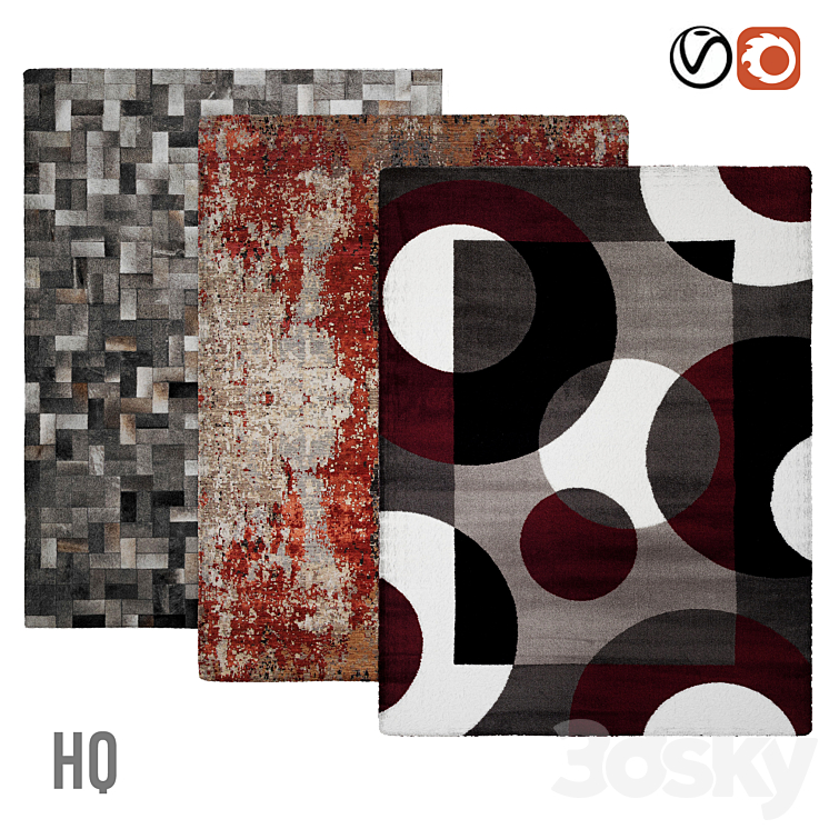 Low poly premium rug No. 5 - Rug - 3D model