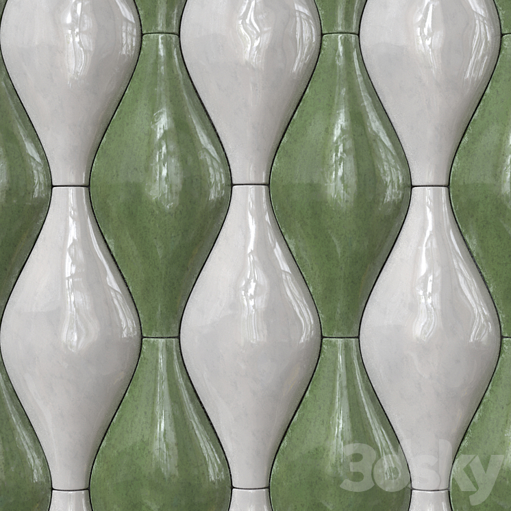 Ceramic tiles Amphora 6 colors - Tile - 3D model