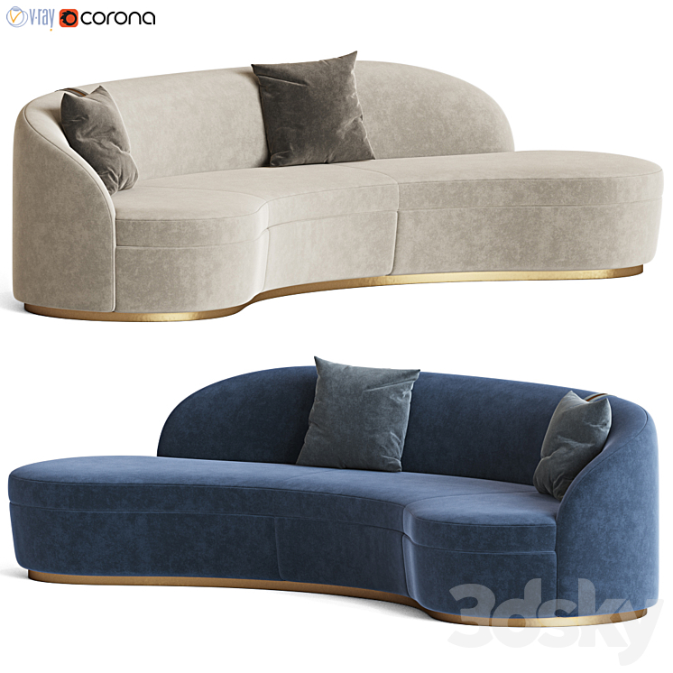 Otium Curved Sofa Capital Collection - Sofa - 3D model