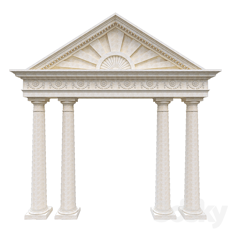 Pediment - Facade element - 3D model