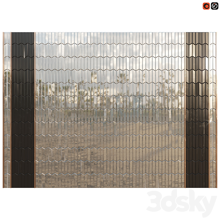 Wall mirror panel - Other decorative objects - 3D model
