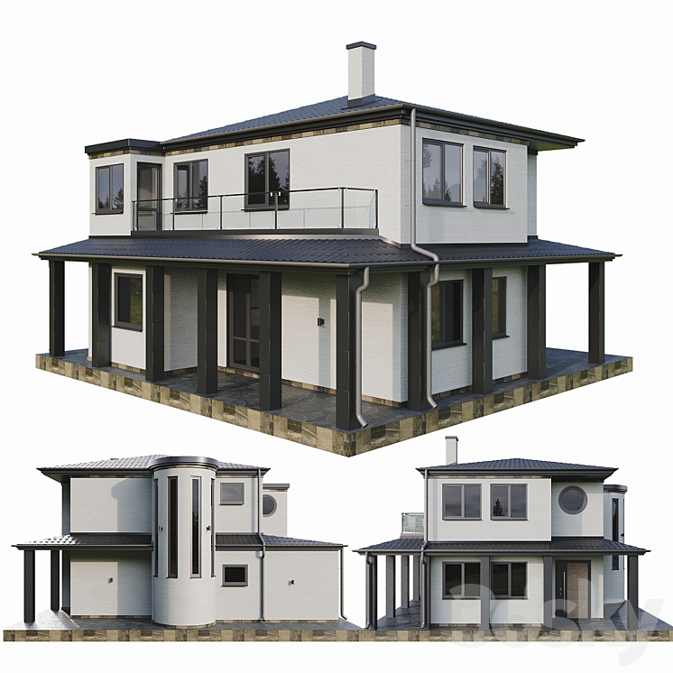 Contemporary house - Building - 3D model
