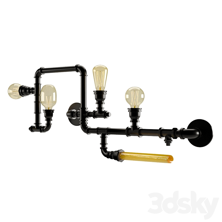 Ideal Lux Plumber PL5 136707 - Wall light - 3D model