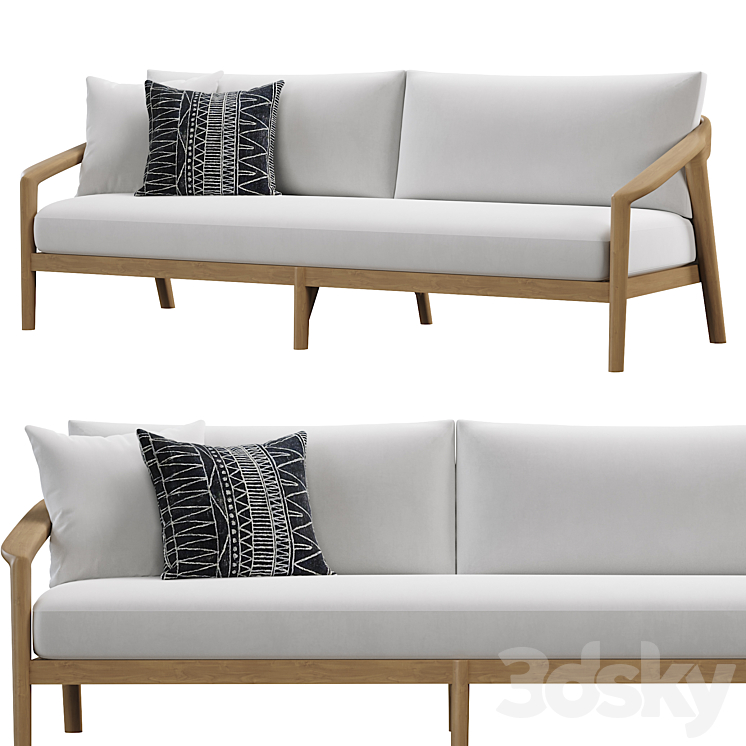 RH | Malta teak sofa - Sofa - 3D model