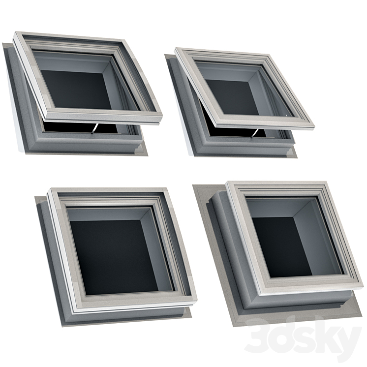 Roof window hatch aerator dormer attic skylights - Windows - 3D model