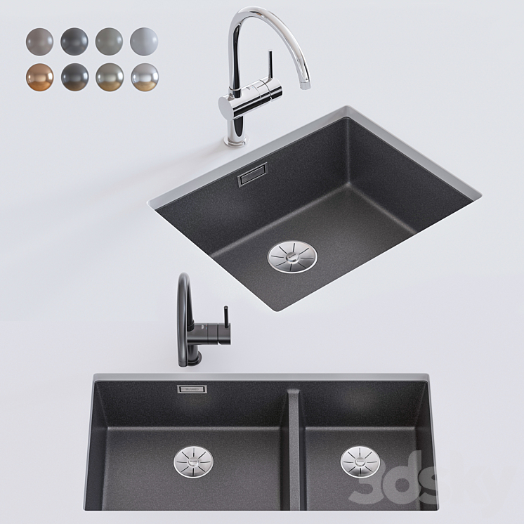 Blanco - Subline 480/320-U & 500-U - Sink - 3D model