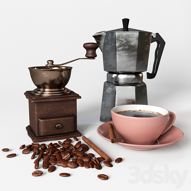 Coffee drinker set - Other kitchen accessories - 3D model