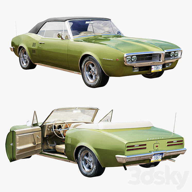 Pontiac firebird 1967 convertible - Ground Transport - 3D model