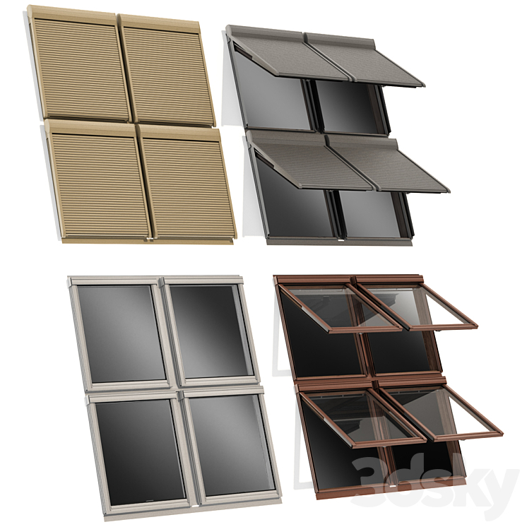 Roof windows Skylights - Windows - 3D model