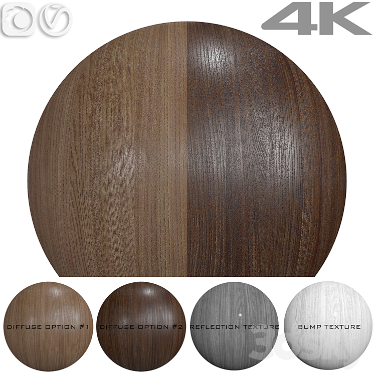 Seamless texture - Chestnut - Wood - 3D model