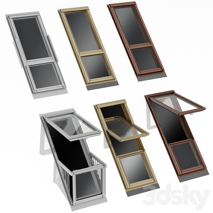 Roof windows Skylights - Windows - 3D model