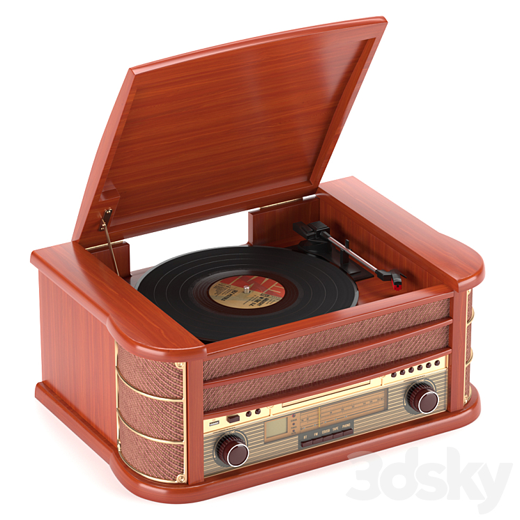Retro phonograph - Audio tech - 3D model