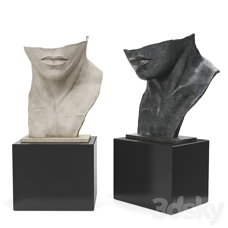 Face half sculpture - Sculpture - 3D model
