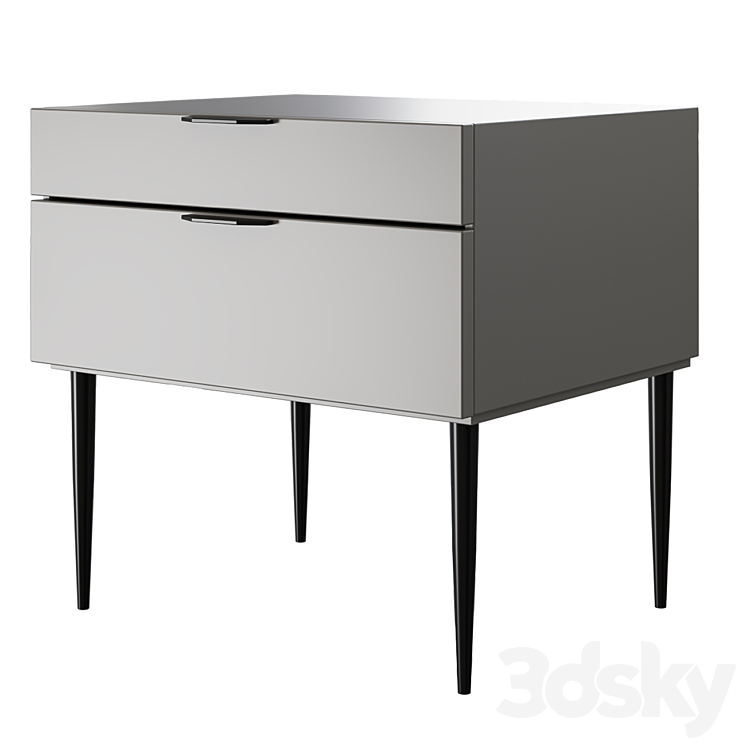 Visney C2 gray bedside table - Sideboard & Chest of drawer - 3D model