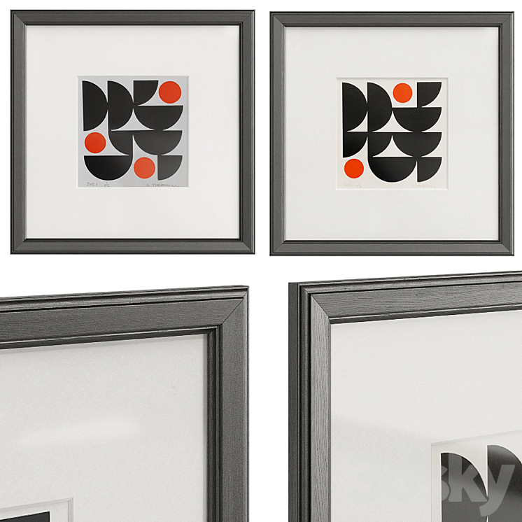 Minimal geometric block prints set 01 - Frame - 3D model