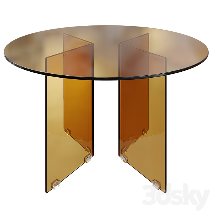 Amber Acrylic Round Coffee Table - Table - 3D model