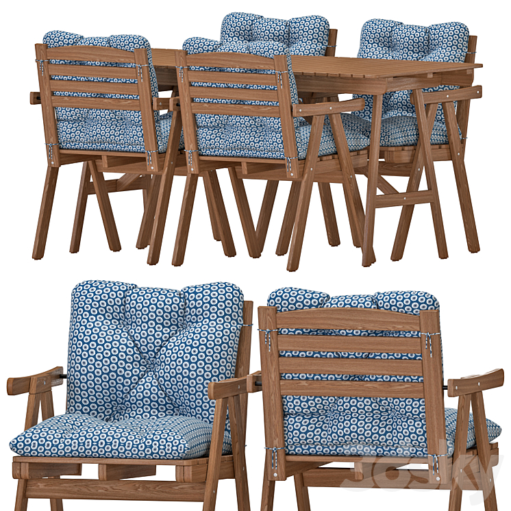 IKEA FALHOLMEN Table And Chairs - Table + Chair - 3D model
