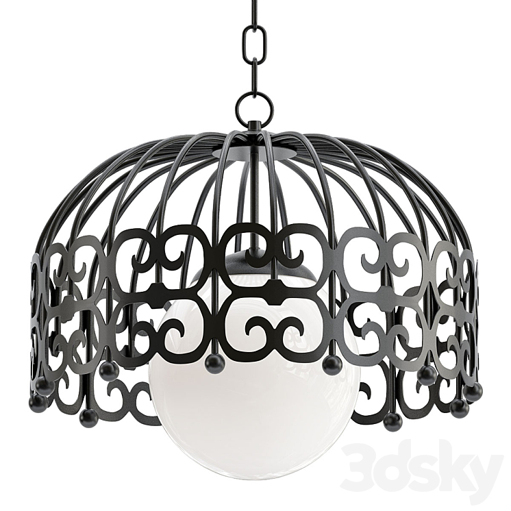 Black scroll - Pendant light - 3D model