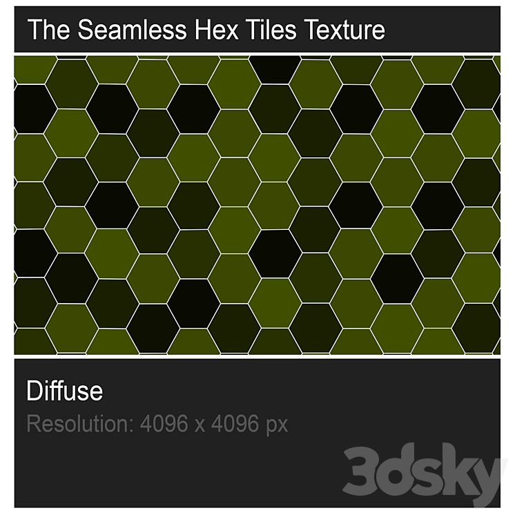 The seamless hex tiles texture - Tile - 3D model