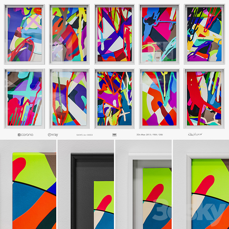 KAWS Art 0003 - Frame - 3D model