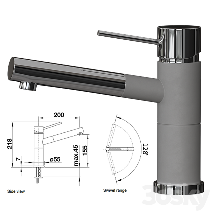 BLANCO ALTA-S Compact - Faucet - 3D model