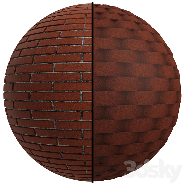 FB47 Refractory brick facade | 2 Mat | 4k - Stone - 3D model