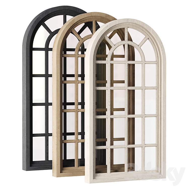 Arch Windows_v5 / Wooden arched window - Windows - 3D model