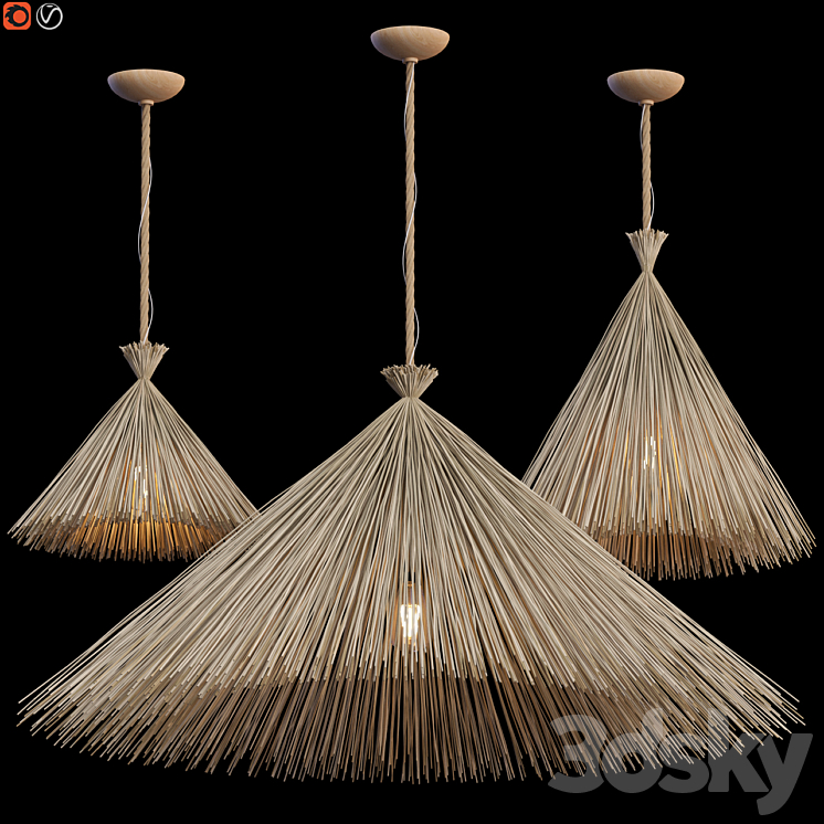 Ceiling lamp dry branch - Pendant light - 3D model