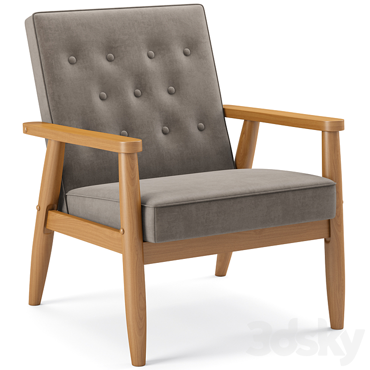 Baxton Studio Sorrento Mid-century Retro Modern Chair - Chair - 3D model