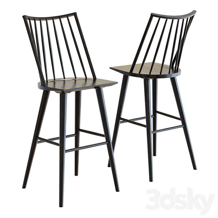Crate & Barrel Paton Bar Stool - Chair - 3D model
