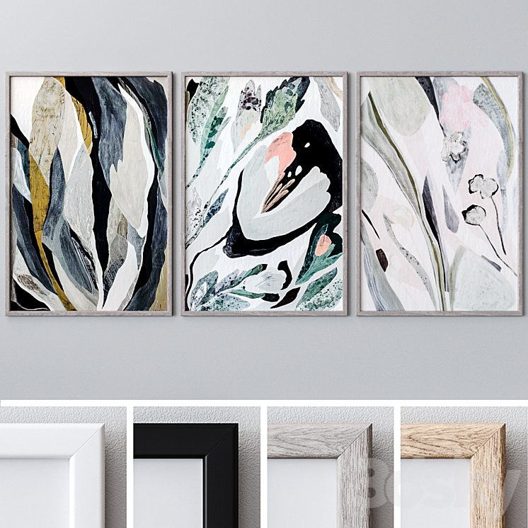 Set of large wall paintings 1655 - Frame - 3D model