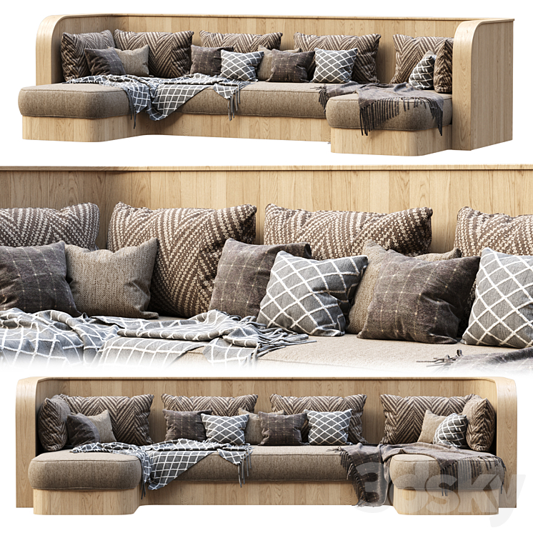 Emilia Large Restaurant sofa by Bpoint Design / Restaurant wooden sofa ...