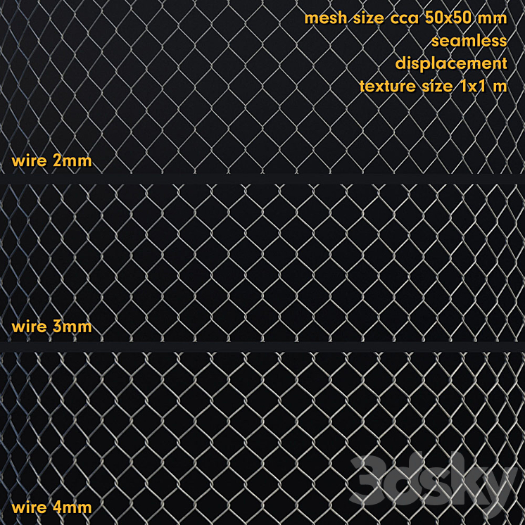 Wire mesh pattern - Metal - 3D model